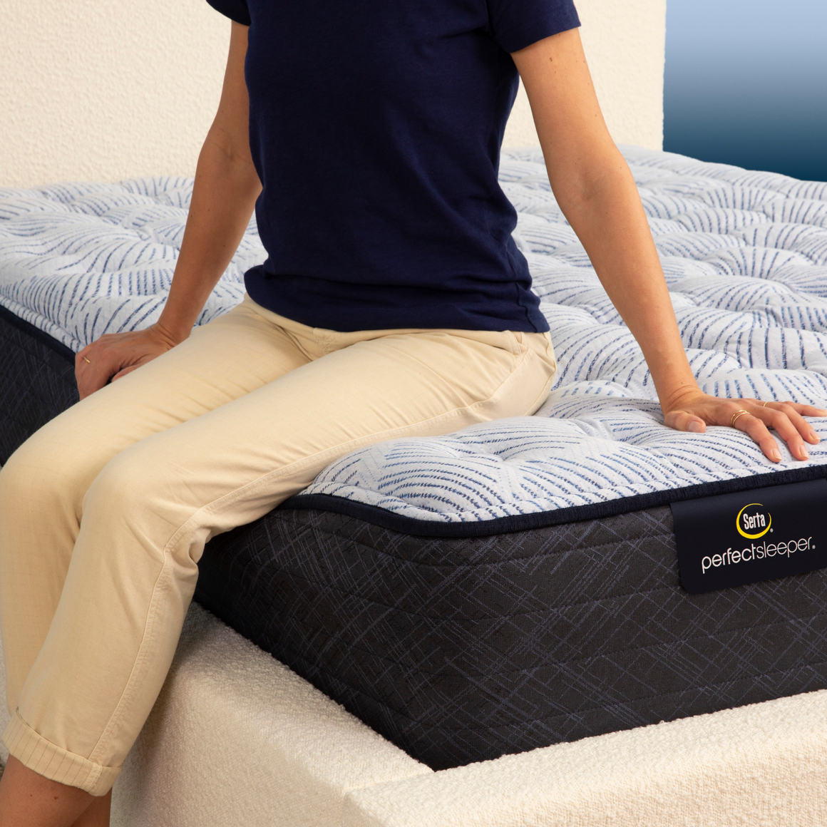 Serta Perfect Sleeper Blue Lagoon Nights Medium Tight Top 13.5" Mattre ...