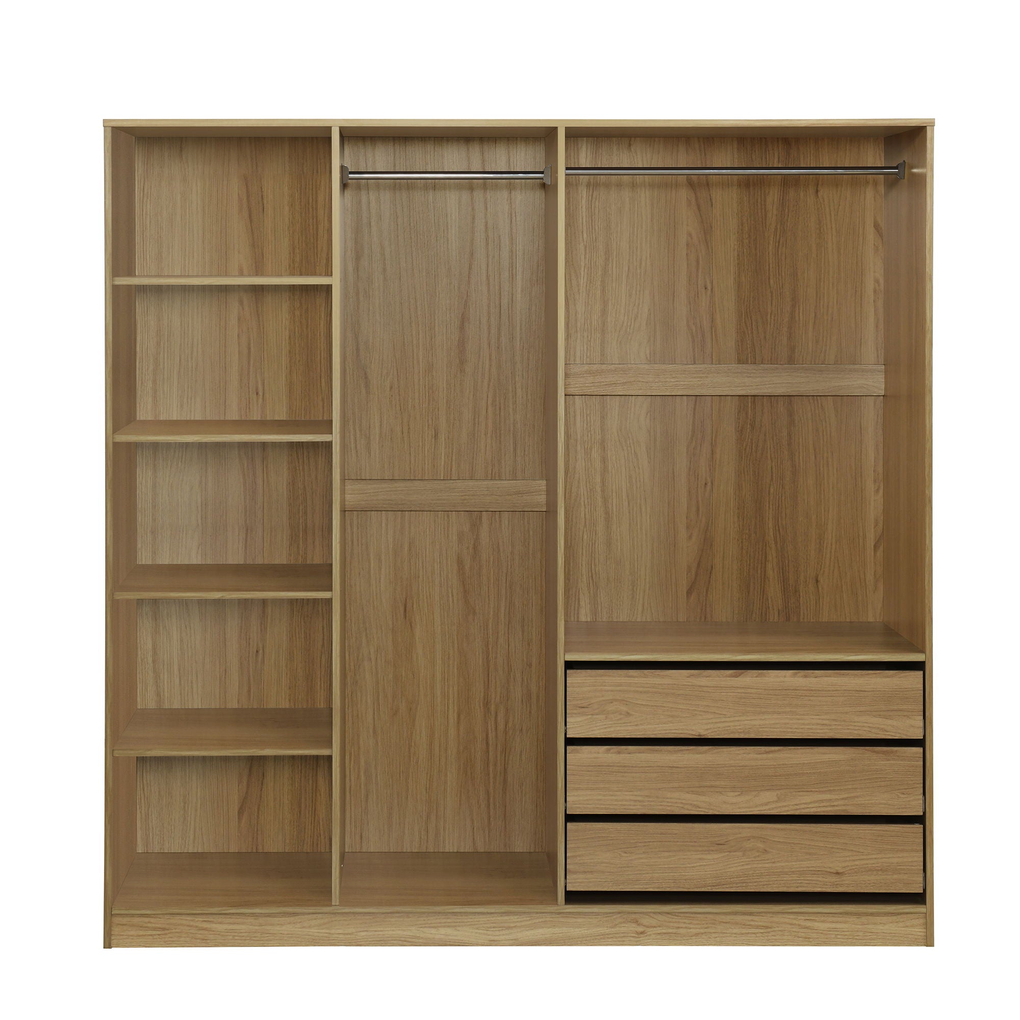 Doorless Storage Wardrobe For Dedroom With Shelves And 3 Drawers – US ...