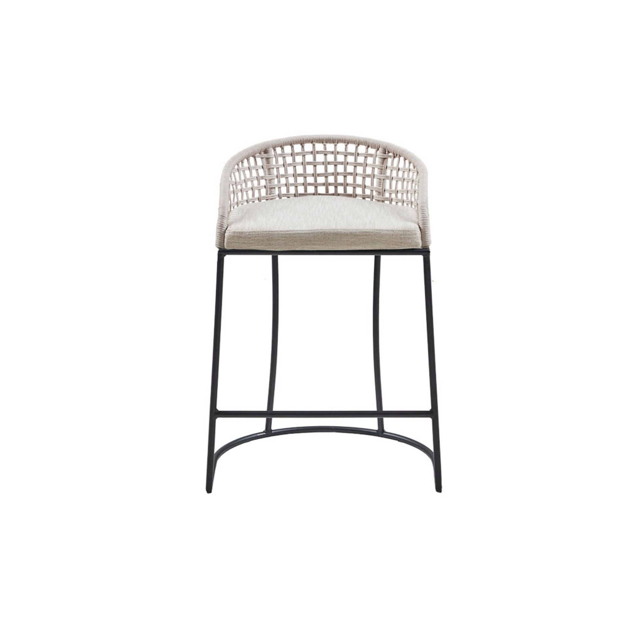 Woven Counter Stool With Upholstered Seat - Natural – US Mattress